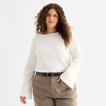 Click here for a.n.a Womens Plus Boat Neck Long Sleeve T-Shirt  3... prices