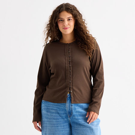 Click here for a.n.a Womens Plus Crew Neck Long Sleeve T-Shirt  5... prices