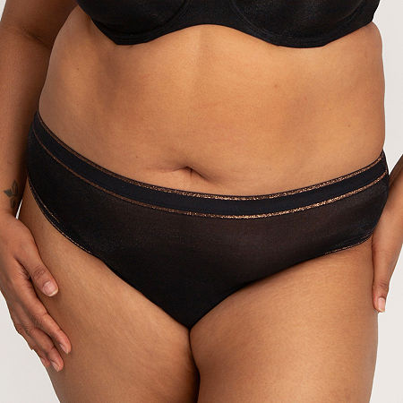 Click here for Curvy Couture Shimmer Mesh High Cut Brief- 1386  3... prices