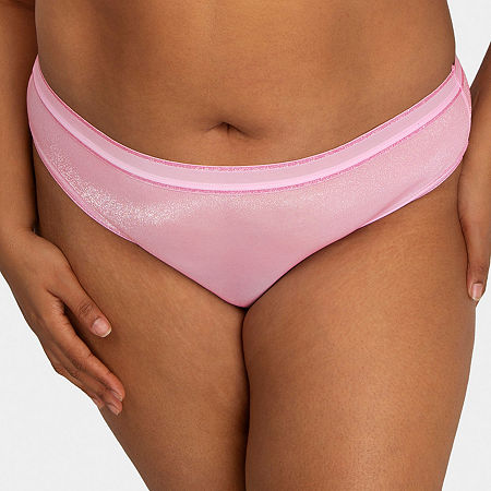 Click here for Curvy Couture Shimmer Mesh High Cut Thong- 1603  X... prices