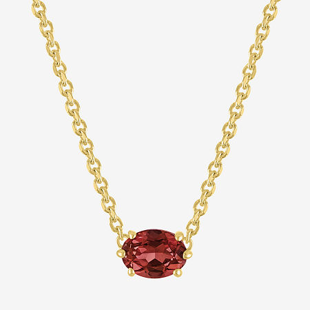 Click here for Gemstone 14K Gold Over Silver Oval 17.5 Inch Penda... prices