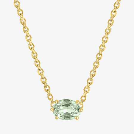 Click here for Gemstone 14K Gold Over Silver Oval 17.5 Inch Penda... prices