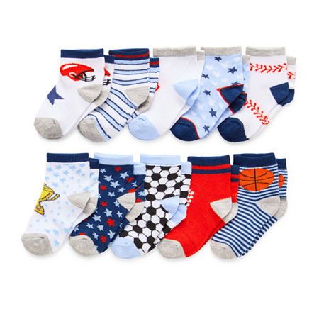 Click here for Piper & Jax Baby Boys 10 Pair Crew Socks  12-24 Mo... prices