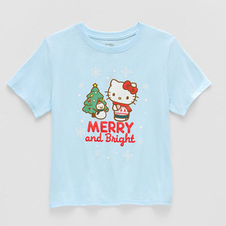 Click here for Girls Crew Neck Short Sleeve Hello Kitty Graphic T... prices