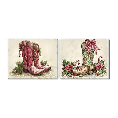 Click here for Streamline Art Holiday Boots Set Canvas Art  One S... prices