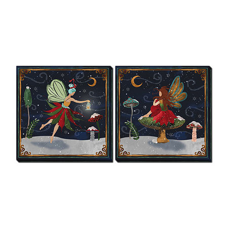 Click here for Streamline Art Fairy Set Canvas Art  One Size  Red prices