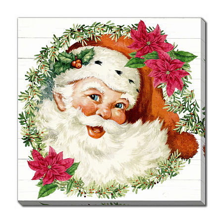 Click here for Streamline Art Jolly Santa Wreath Canvas Art  One... prices