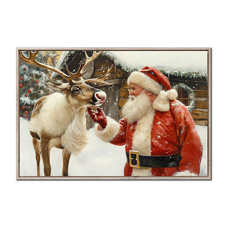 Click here for Streamline Art Santa With Reindeer Canvas Art  One... prices