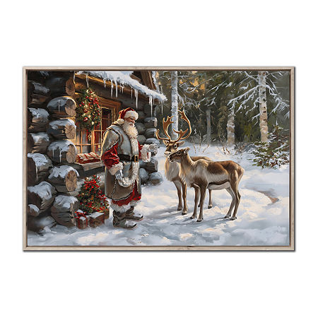 Click here for Streamline Art Santa Cabin Canvas Art  One Size  B... prices