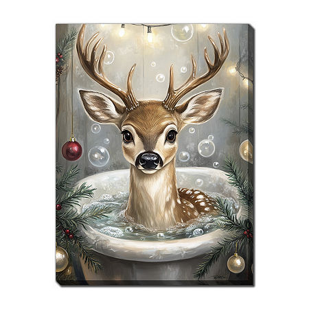 Click here for Streamline Art Deer Bath Canvas Art  One Size  Bro... prices
