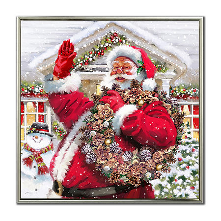 Click here for Streamline Art Santa Wreath Canvas Art  One Size... prices