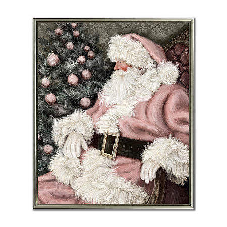 Click here for Streamline Art Pink Santa Canvas Art  One Size  Pi... prices