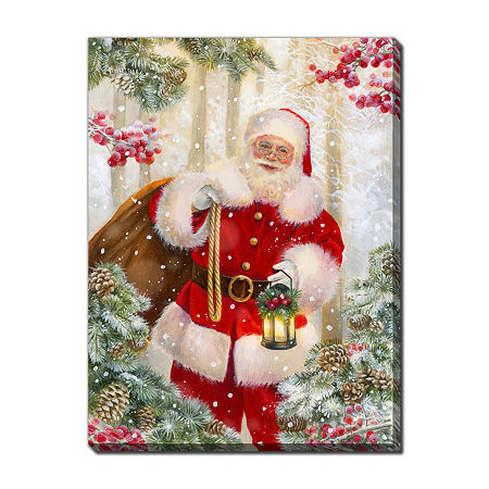 Click here for Streamline Art Santa Glow Canvas Art  One Size  Re... prices