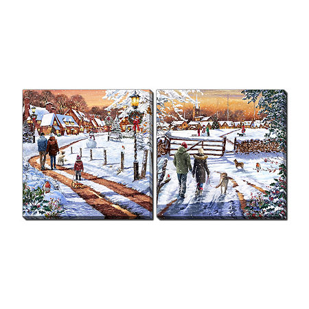 Click here for Streamline Art Winter Strolls Set Canvas Art  One... prices