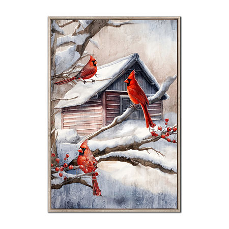 Click here for Streamline Art Cardinals In Winter Canvas Art  One... prices