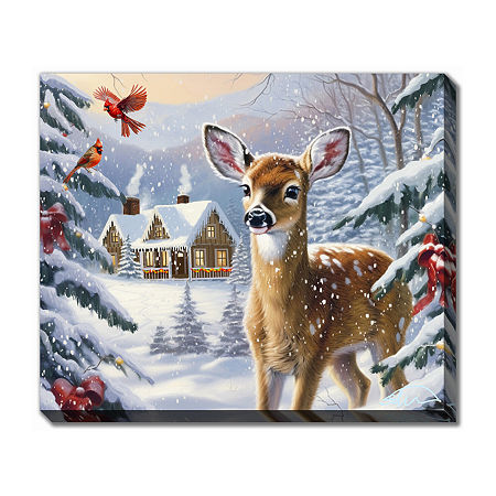 Click here for Streamline Art Snowy Holiday Canvas Art  One Size... prices