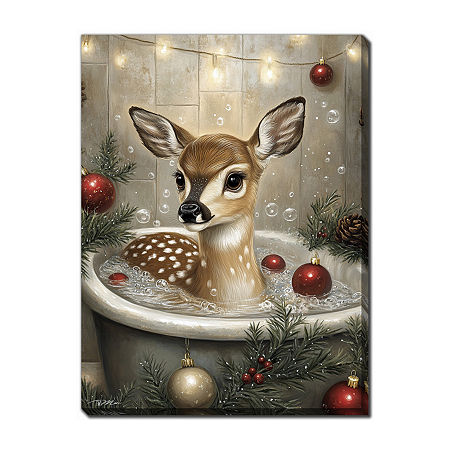Click here for Streamline Art Fawn Bath Canvas Art  One Size  Bro... prices