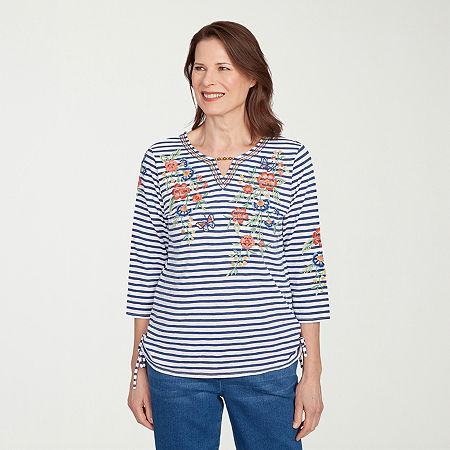 Click here for Alfred Dunner El Paso Womens Split Crew Neck 3/4 S... prices