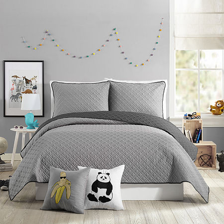 Click here for Urban Playground Corbin Quilt Set  One Size  Gray prices