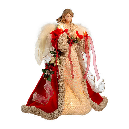 Kurt Adler Ul 10-Light 16-Inch Red and Ivory Angel Treetop