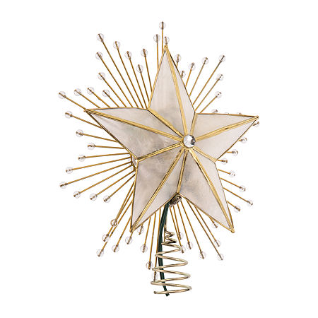 Kurt S. Adler 10in. 5-Point Capiz Star Tree Top w/Rays & Beads