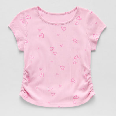 Thereabouts Little & Big Girls Rib Round Neck Short Sleeve T-Shirt ...