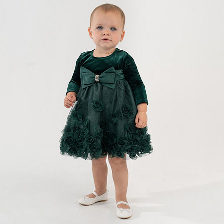 Click here for Rare Editions Baby Girls Long Sleeve A-Line Dress... prices