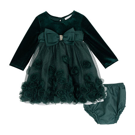 Click here for Rare Editions Baby Girls Long Sleeve A-Line Dress... prices