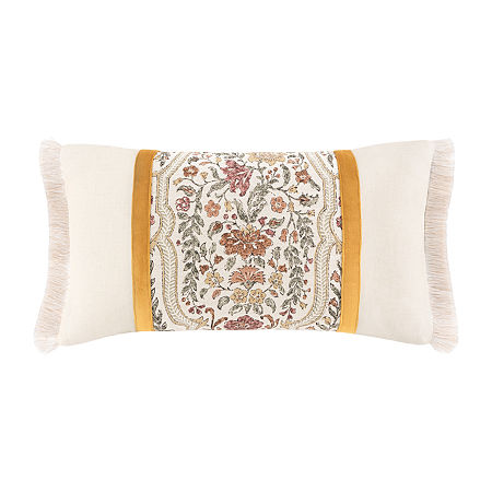 Rose Tree Baroda Boudoir Decorative Pillow  24 x 14 - Cream