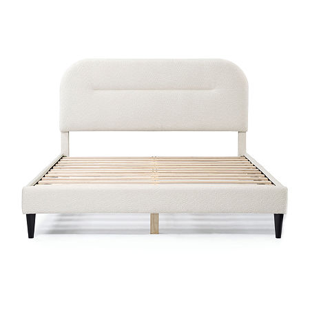 Click here for Lumi Upholstered Panel Queen Bed  One Size  White prices