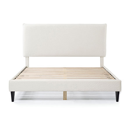 Click here for Lumi Boucle Fabric Queen Bed  One Size  White prices