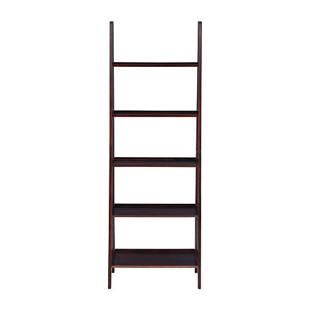 Click here for Almasy 5-Shelf Leaning Bookshelf  One Size  Brown prices
