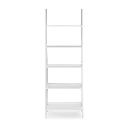 Click here for Almasy 5-Shelf Leaning Bookshelf  One Size  White prices