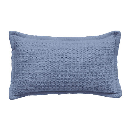 Vibhsa Honeycomb Handwoven Decorative Pillow  14 x 24 - Blue