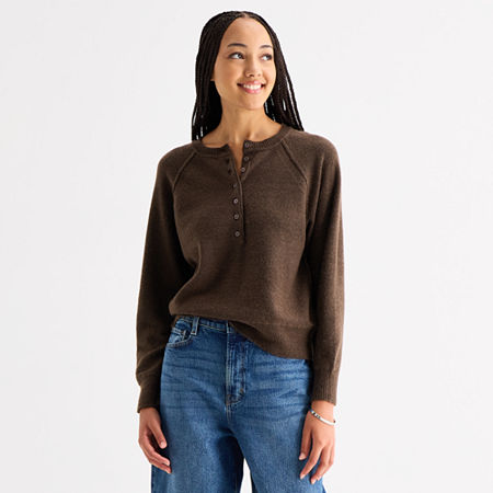 Click here for a.n.a Womens Henley Neck Long Sleeve Pullover Swea... prices