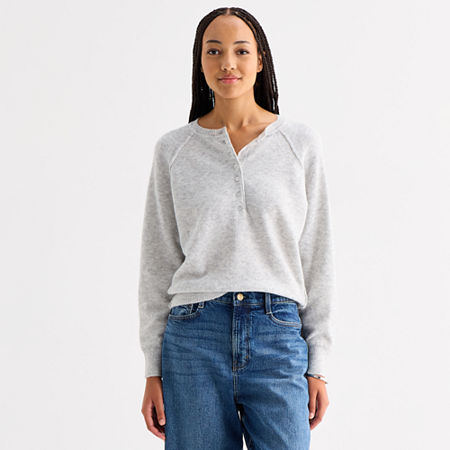 Click here for a.n.a Womens Henley Neck Long Sleeve Pullover Swea... prices