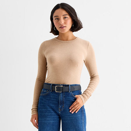 Click here for a.n.a Sheer Womens Round Neck Long Sleeve T-Shirt... prices