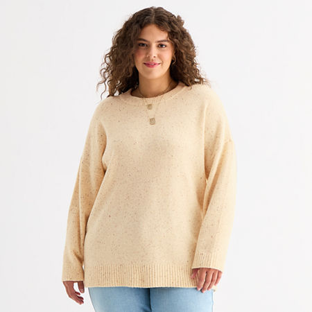 Click here for a.n.a Plus Womens Crew Neck Long Sleeve Striped Pu... prices