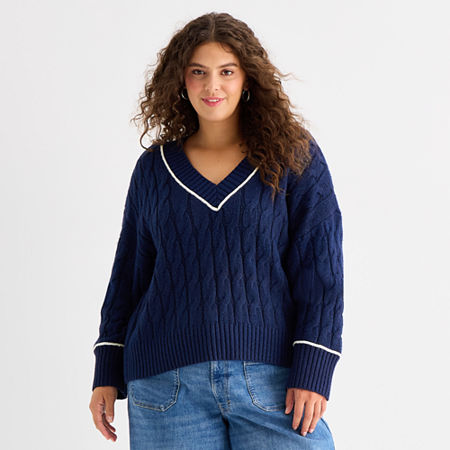 Click here for a.n.a Plus Womens V Neck Long Sleeve Pullover Swea... prices