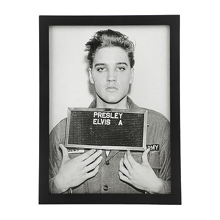 Click here for Elvis Presley Mugshot Black Wooden Frame Wall Art... prices