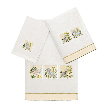 Linum Home Turkish Cotton Belinda Embellished 3-Pc. Bath Towel Set - Silver