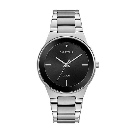 Click here for Caravelle Designed By Bulova Mens Silver Tone Stai... prices
