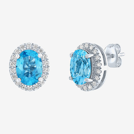 Click here for Genuine Blue Topaz Sterling Silver 11.5mm Stud Ear... prices