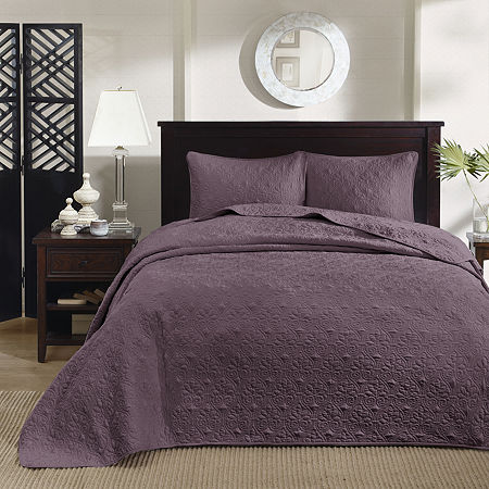 Madison Park Quebec Quilted 3-Pc. Bedspread Set  Queen - Purple