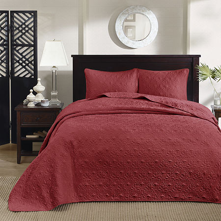 Madison Park Quebec Quilted 3-Pc. Bedspread Set  Queen - Red