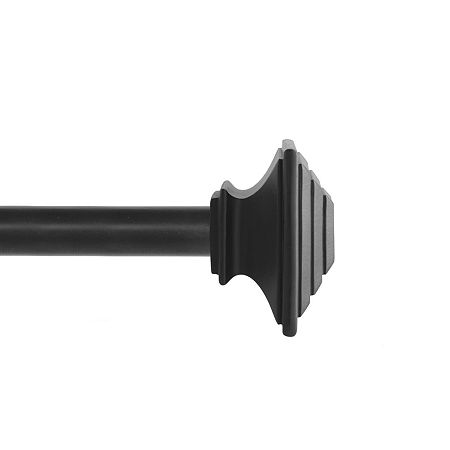 Kenney Fast Fit Easy Install Mission 5/8 Decorative Window Curtain Rod Set - Hassle-Free Installation - Matte black