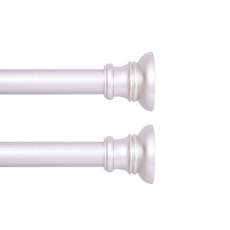 Kenney Easy Install Nicholas Adjustable Tension Rod - No Tools Required  28-48 Inches  Brushed Nickel Finish - Brushed nickel