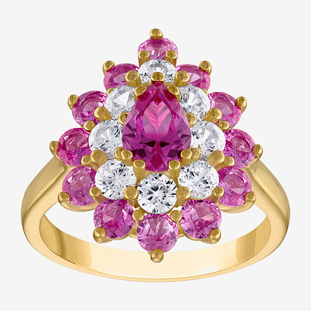 Click here for Womens Lab Created Pink Sapphire 14K Gold Over Sil... prices