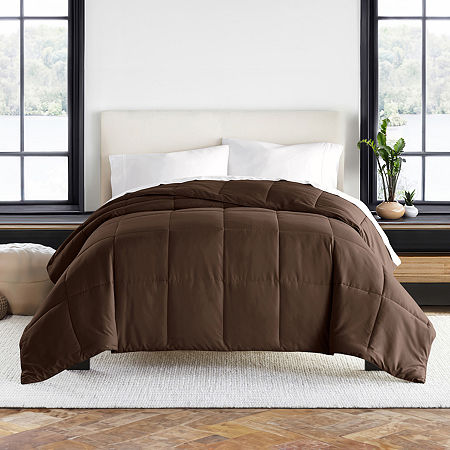 ienjoy Home All Season Lightweight Solid Down Alternative Comforter  King/California King - Chocolate