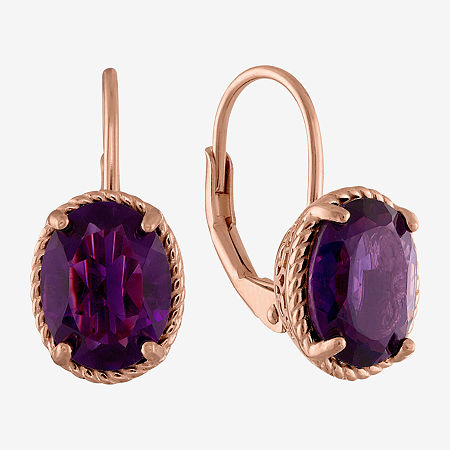 Click here for Genuine Gemstone 14K Gold Over Silver Oval Drop Ea... prices